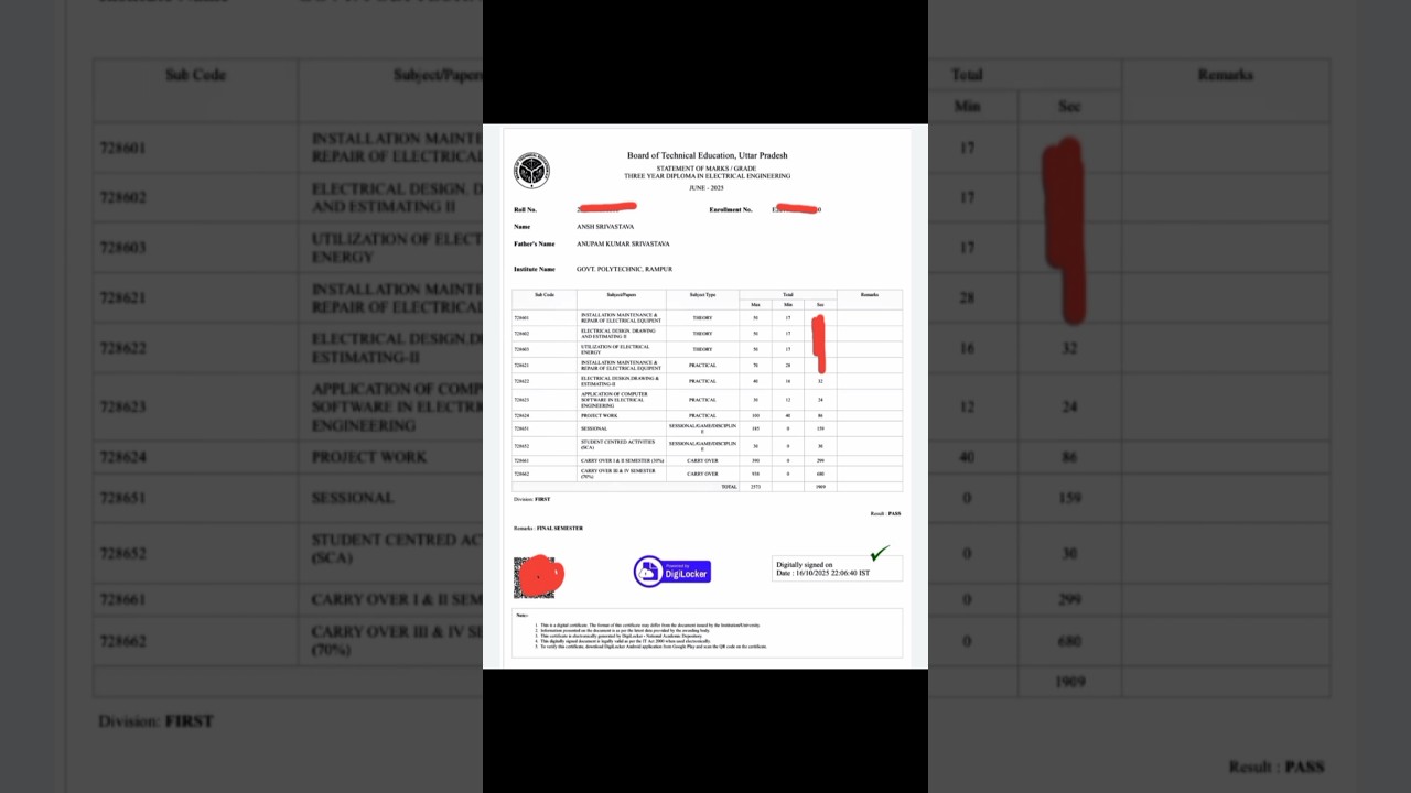 How to Download Diploma Marksheet from digilocker #polytechnic #diploma #degreecertificate