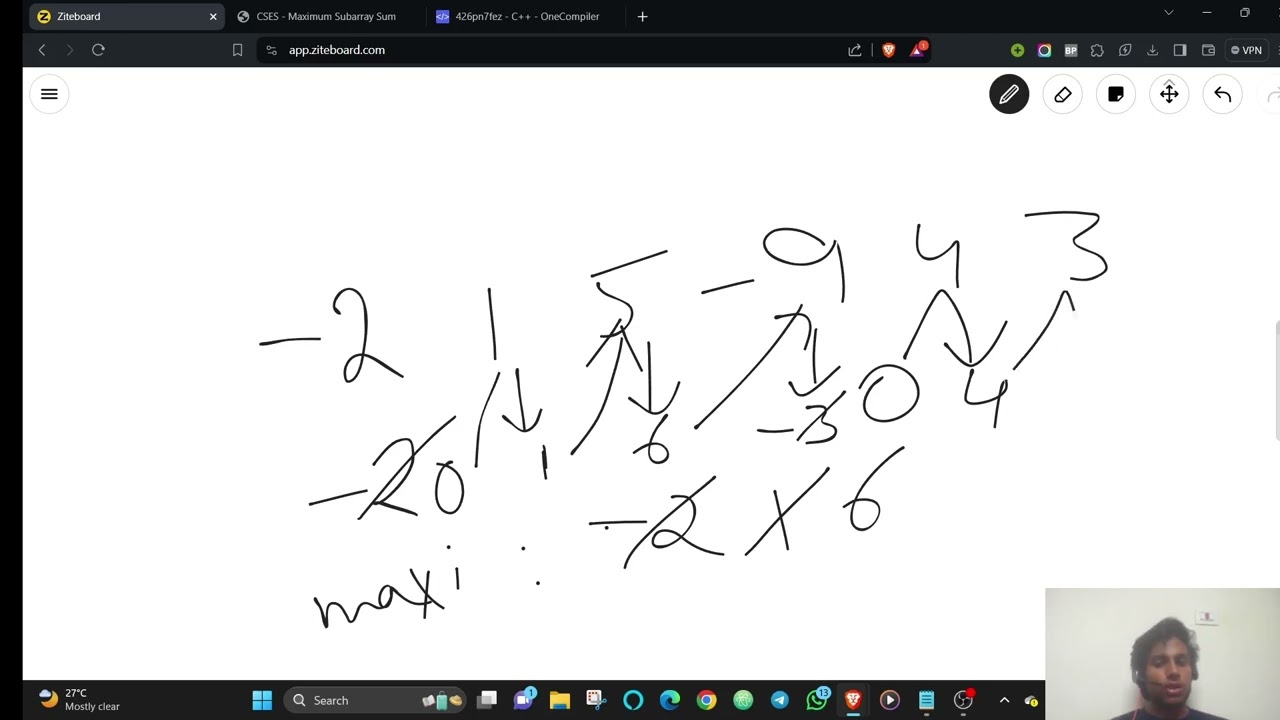 8.  Maximum Subarray Sum  || CSES