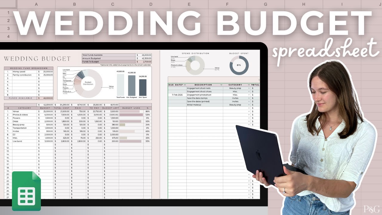 Wedding Budget Spreadsheet Template - Google Sheets Video Tutorial