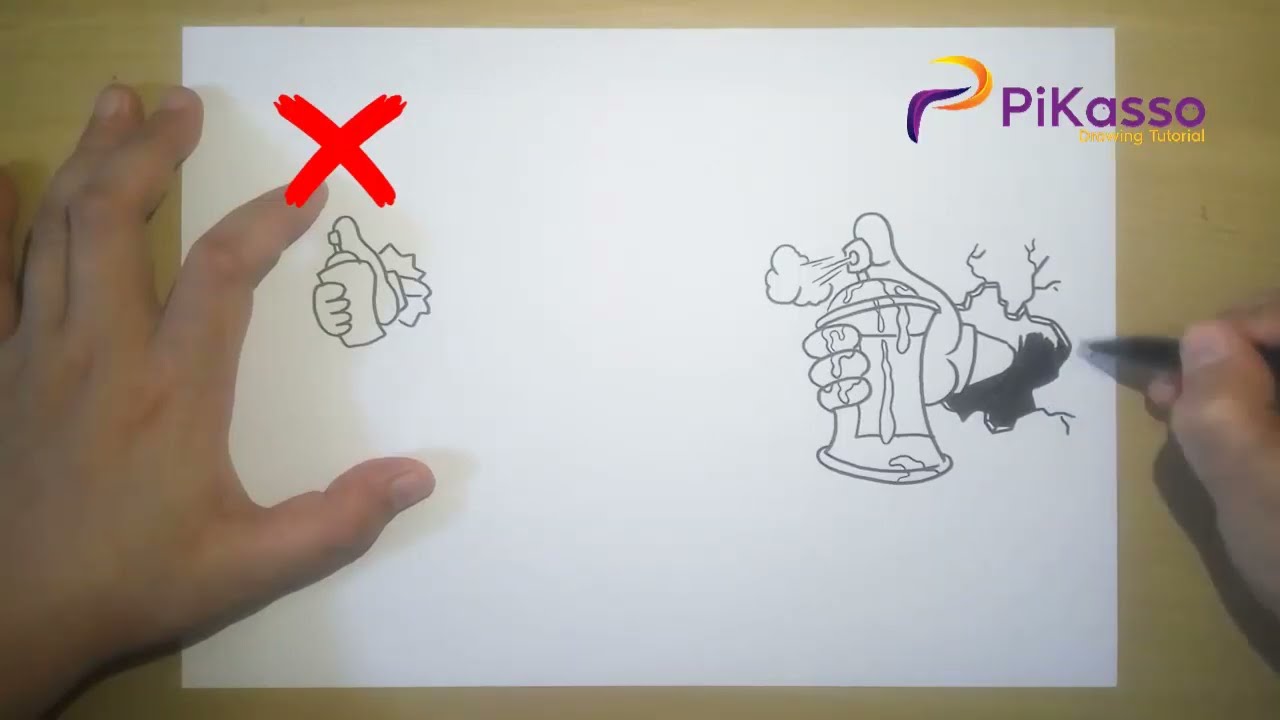 How to Draw Graffiti Spray Can Step by Step