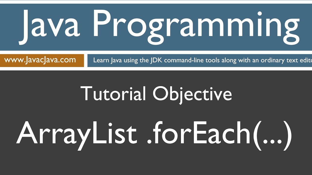 Learn Java Programming - ArrayList forEach Method Tutorial
