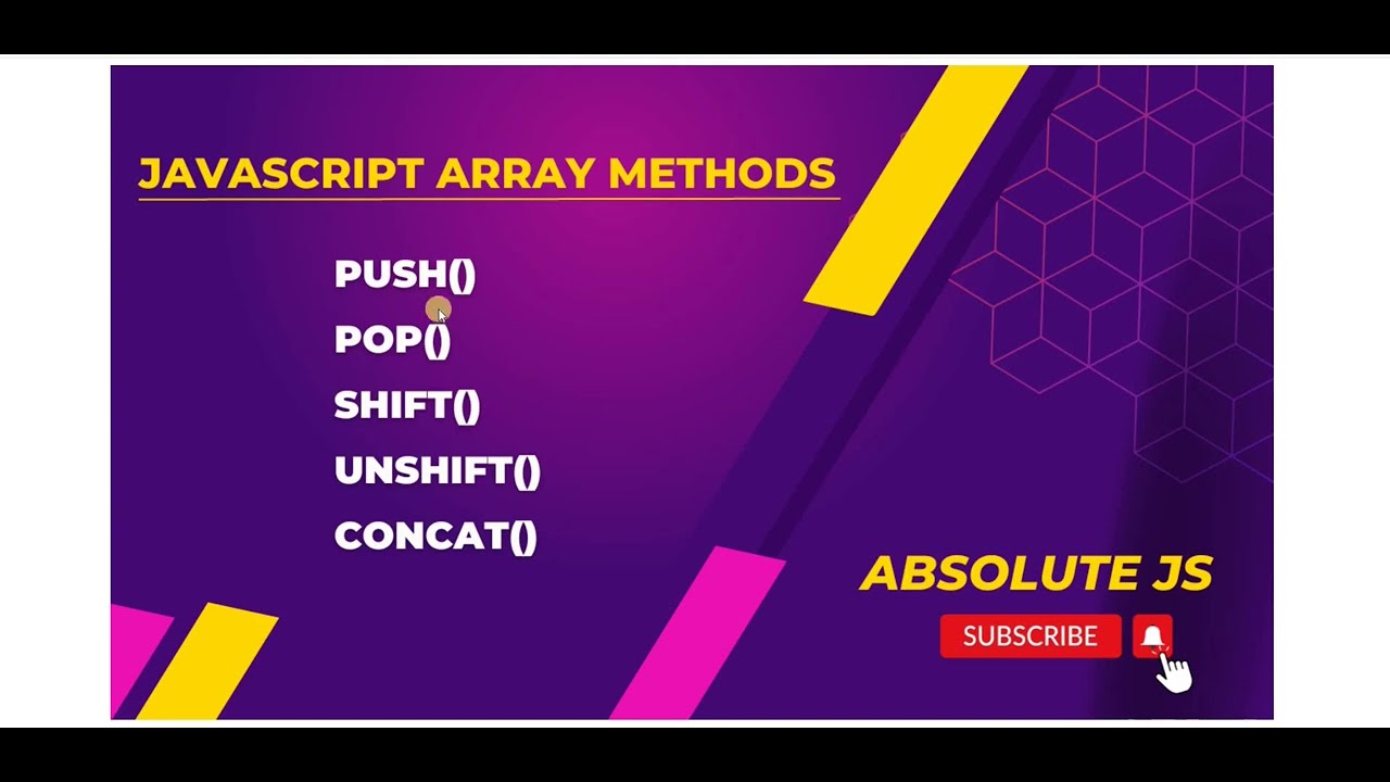 Useful Array methods in JavaScript Hindi me (push, pop, shift, unshift, concat)