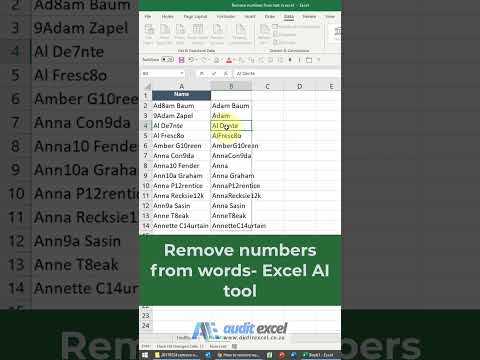 Remove numbers from cells in Excel where Flash Fill gets it wrong first time