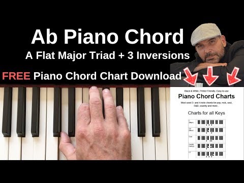 Ab Piano Chord | A Flat Major + Inversions Tutorial + FREE Chord Chart