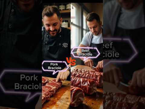 Pork braciole vs Beef braciole #butchershop #porkbraciole #beefbraciole #carniceria #pork #beef