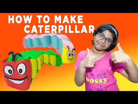 DIY Kids Paper Craft How to Make A Caterpillar by Following Origami Caterpillar Instructions.