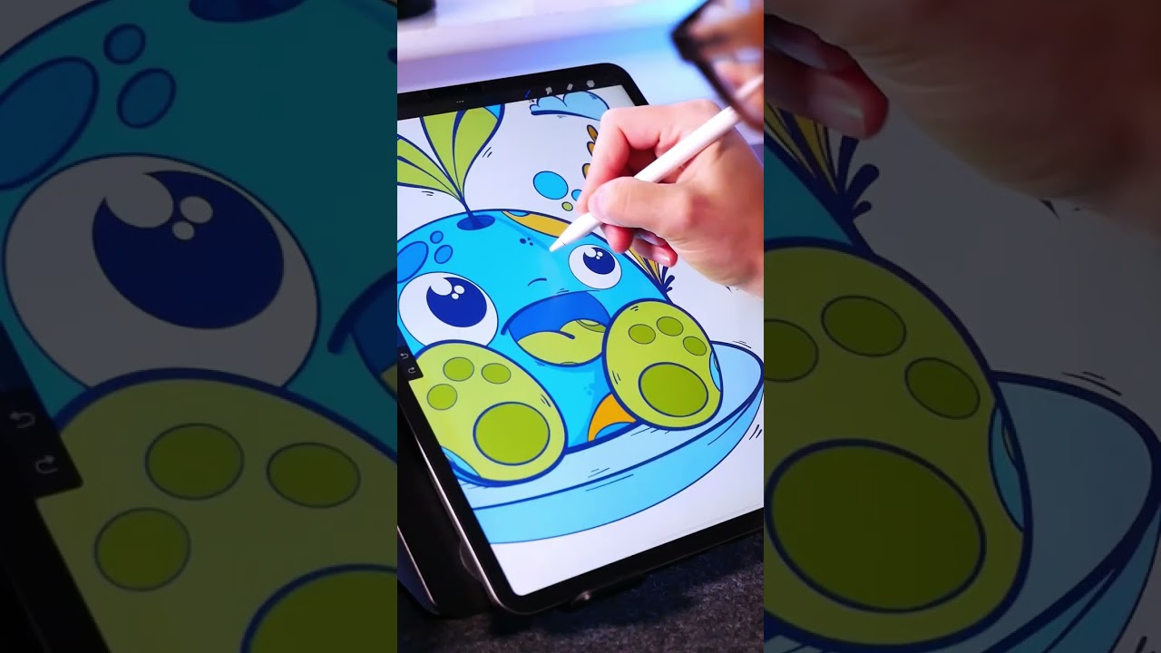 Satisfying Digital Art on iPad Pro - Procreate #characterdesign #shorts #digitalart