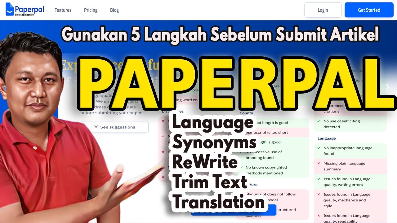 PAPERPAL || Cek Grammar, Sinonim, ReWrite, Trim Teks & Language || Kurangi Resiko Artikel di Tolak !