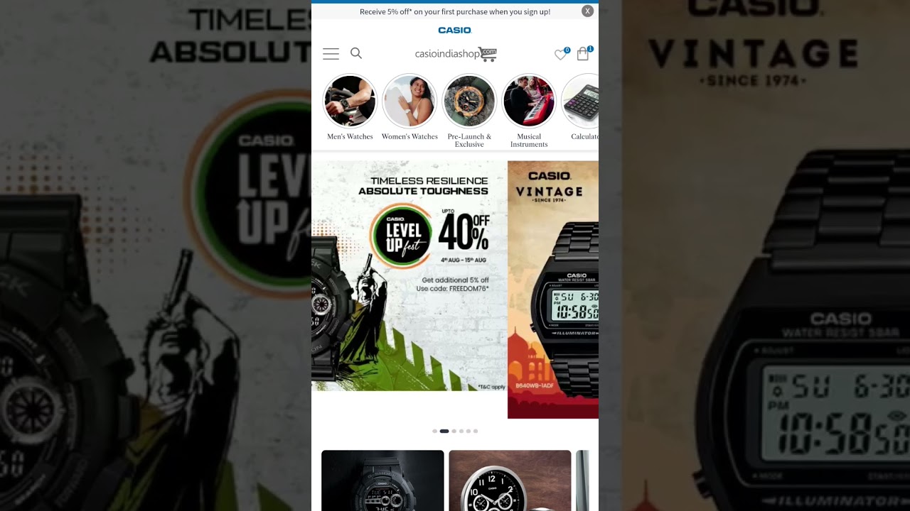 40% OFF ON CASIO WEBSITE, ADDITIONAL 5% OFF IF YOU USE FREEDOM76 CODE