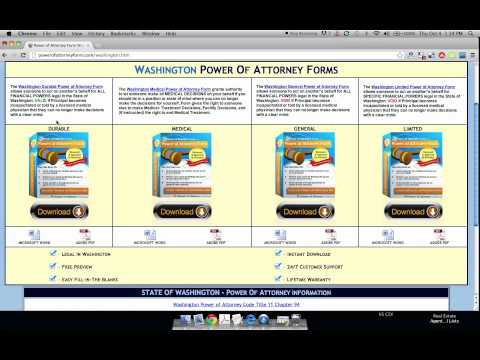 Power of Attorney Form Washington