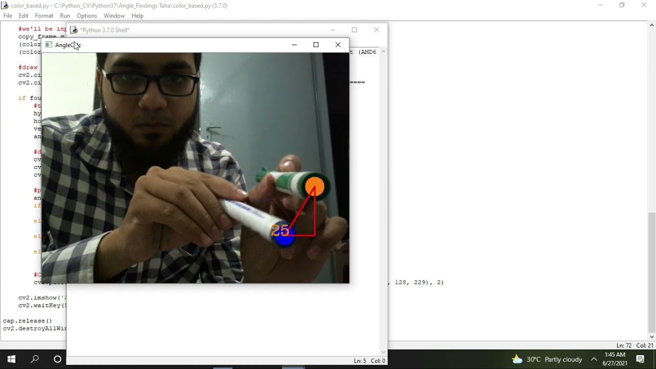Real Time and Static Angles Calculation using Computer Vision (Python)