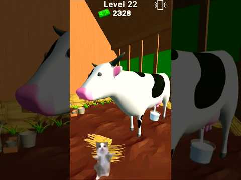 Cow Milk farm satisfying gameplay 03 #shorts #satisfyinggame #perfectfarm #funnygame #antistressgame