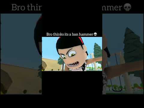 Bro thinks a roblox ban hammer💀 #blud #broblox