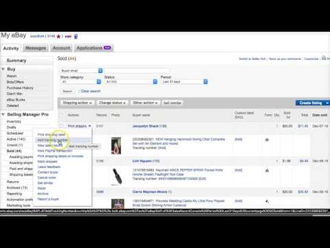 My Ebay Actions
