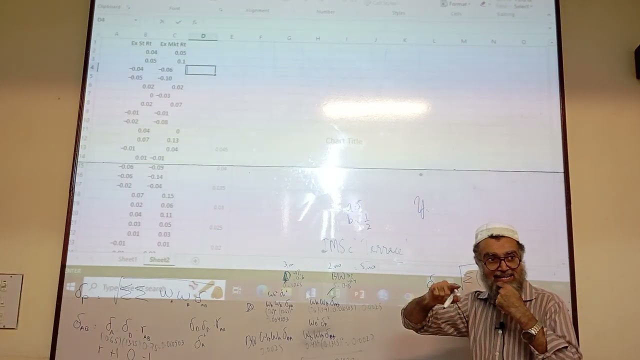 Problem Walkthrough: Characteristic Line, Beta, Systematic Risk, Portfolio Beta, Portfolio Exp Ret