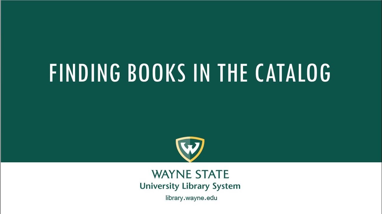 Finding Books in the Catalog