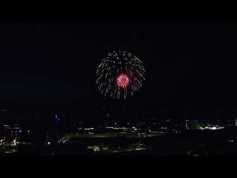 End Of Cherry Festival Fireworks - Drone & Ground View - Traverse City, Michigan - 07/06/2024
