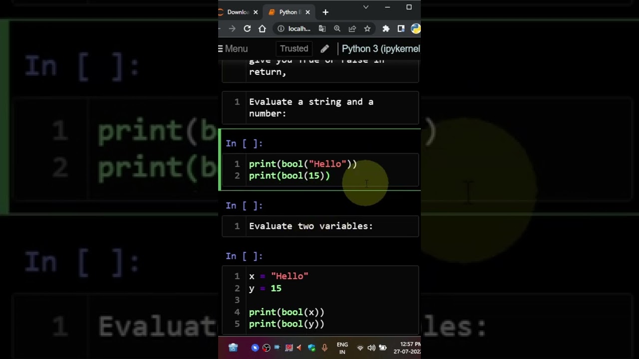 boolean true python english #python #shorts