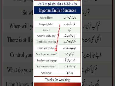English Translation in Urdu | English speaking practice #english #shorts
