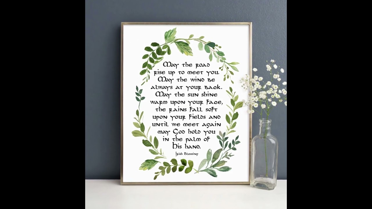 Irish Blessing Print, May the Road Rise, Greenery Decor #digital prints #etsy #etsytips  #watercolor
