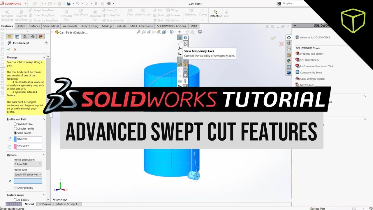 SOLIDWORKS - Advanced Swept Cut Features