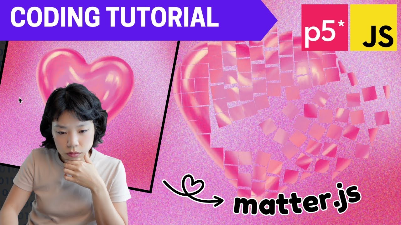 p5.js Coding Tutorial | A Shattered Heart 💔 (with matter.js)