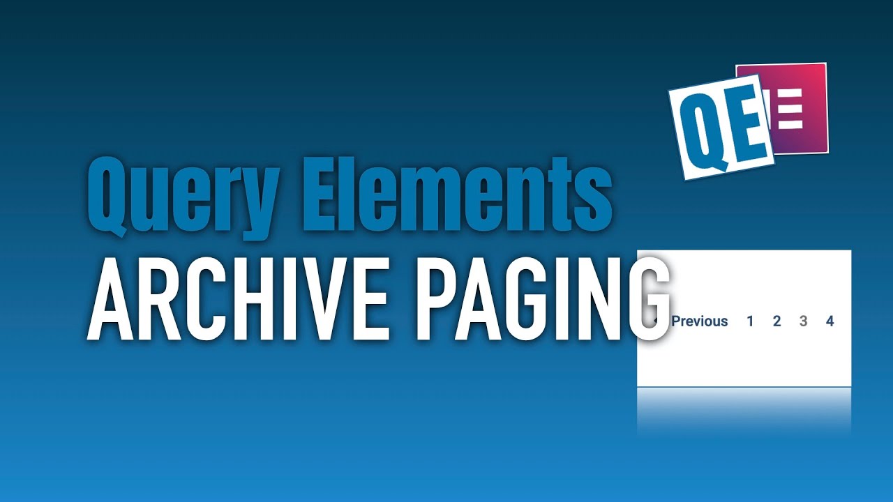 Archive Paging - Query Elements