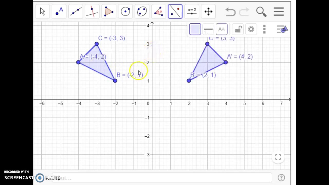 Reflection in the Coordinate Plane Geogebra