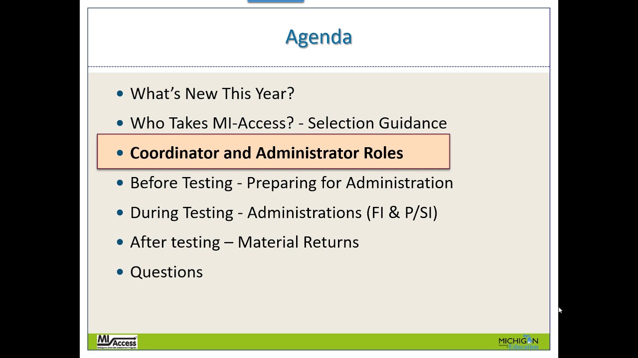 SY2019 MI-Access Test Administration Training