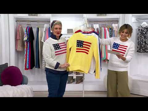 Joan Rivers American Flag Cotton Sweater on QVC