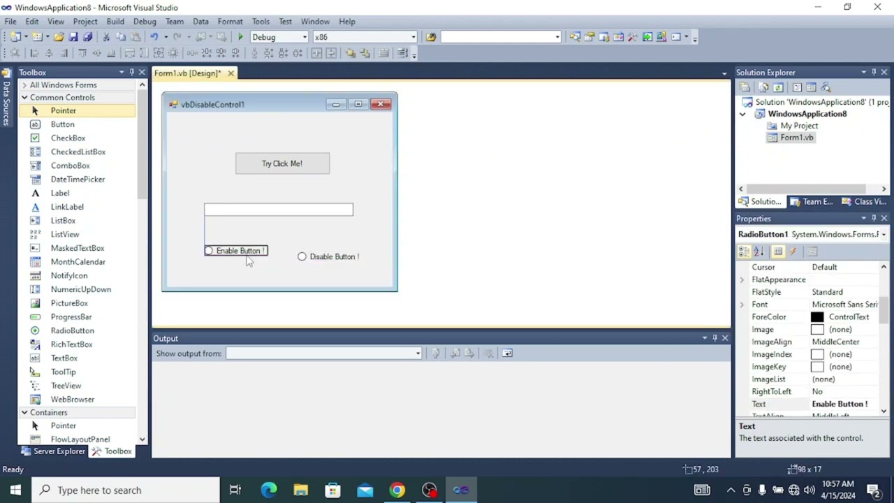 Enable and Disable Button VB.net Visual Basic Tutorials