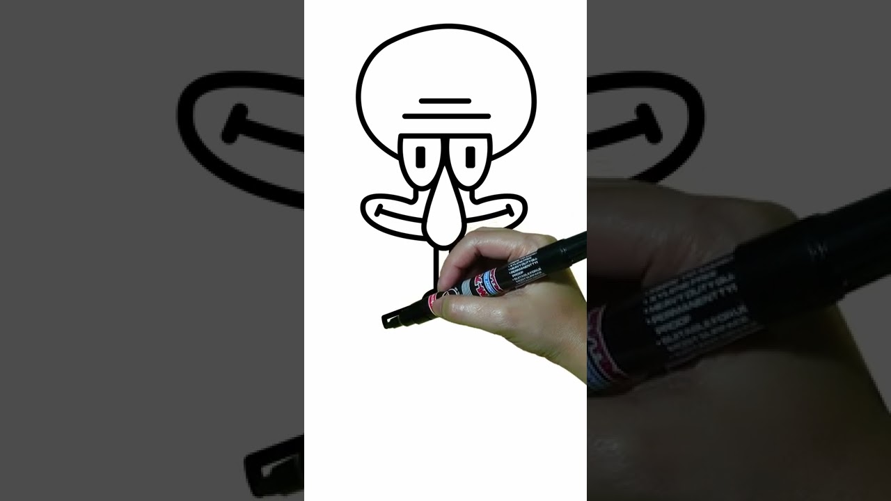 let's draw SQUIDWARD easy #drawingforkids #spongebob #squidward