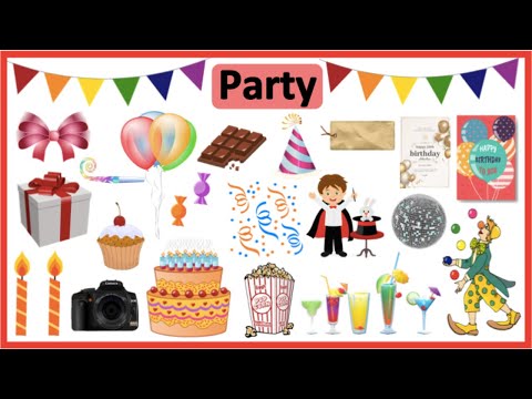 20+ PARTY ITEMS IN ENGLISH 🎉🎁 | Improve vocabulary & pronunciation