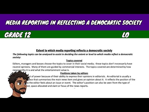 Media Reporting in Reflecting a Democratic Society | Grade 12 LO