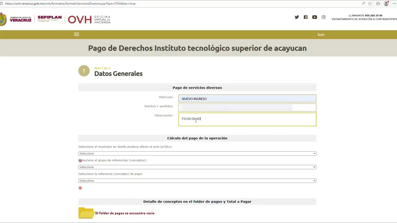 VIDEO TUTORIAL PARA EL PAGO DE FICHA