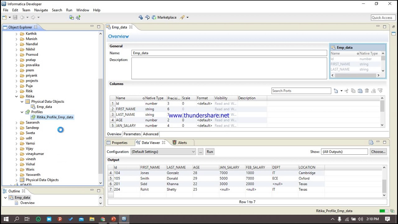 Creating a Profile of a PDO || Practical-2 || Informatica