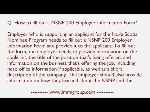How to fill out a NSNP 200 Employer Information Form?