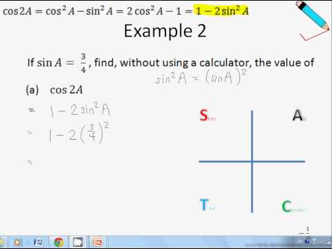 A Maths Chap 13.2 Double Angle Formula - Example 1, 2 and 3