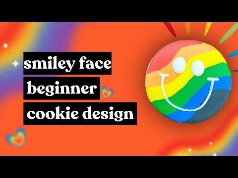 How to Make a Rainbow Smiley Face Cookie | PRIDE Cookie Tutorial