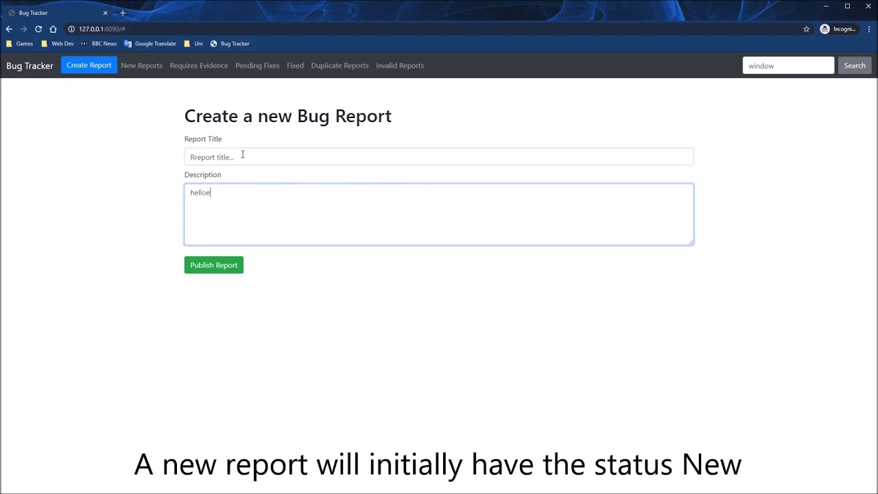 Bug Tracker API Demo