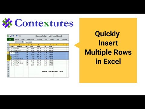 Quickly Insert Multiple Rows in Excel