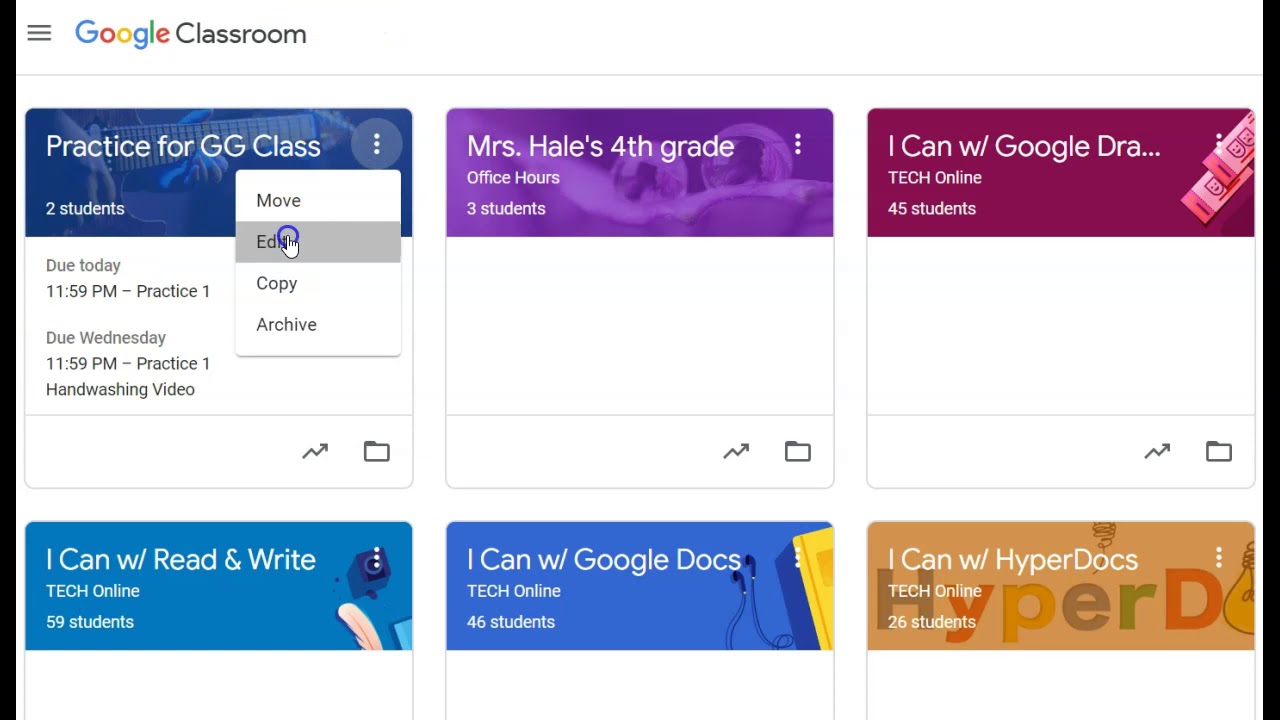 Adding Office Hours to Google Classroom Header