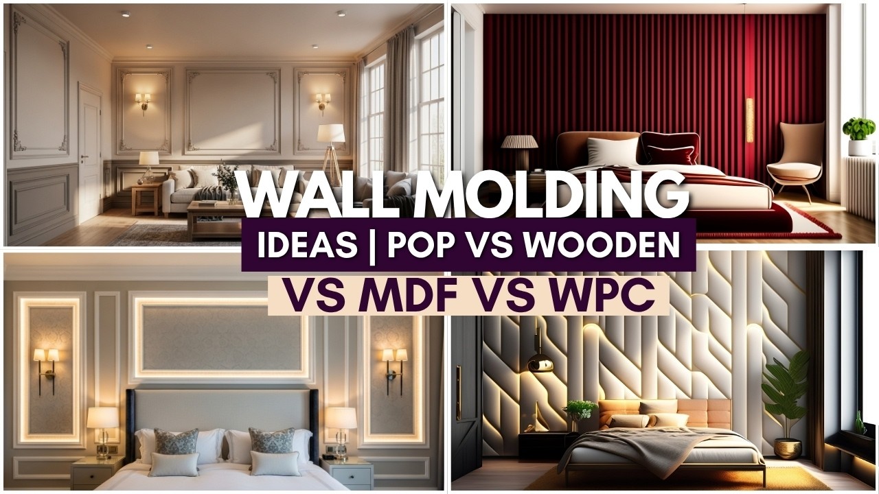 Wall Molding Design For Bedroom & Living Room | POP vs Wooden vs MDF vs WPC