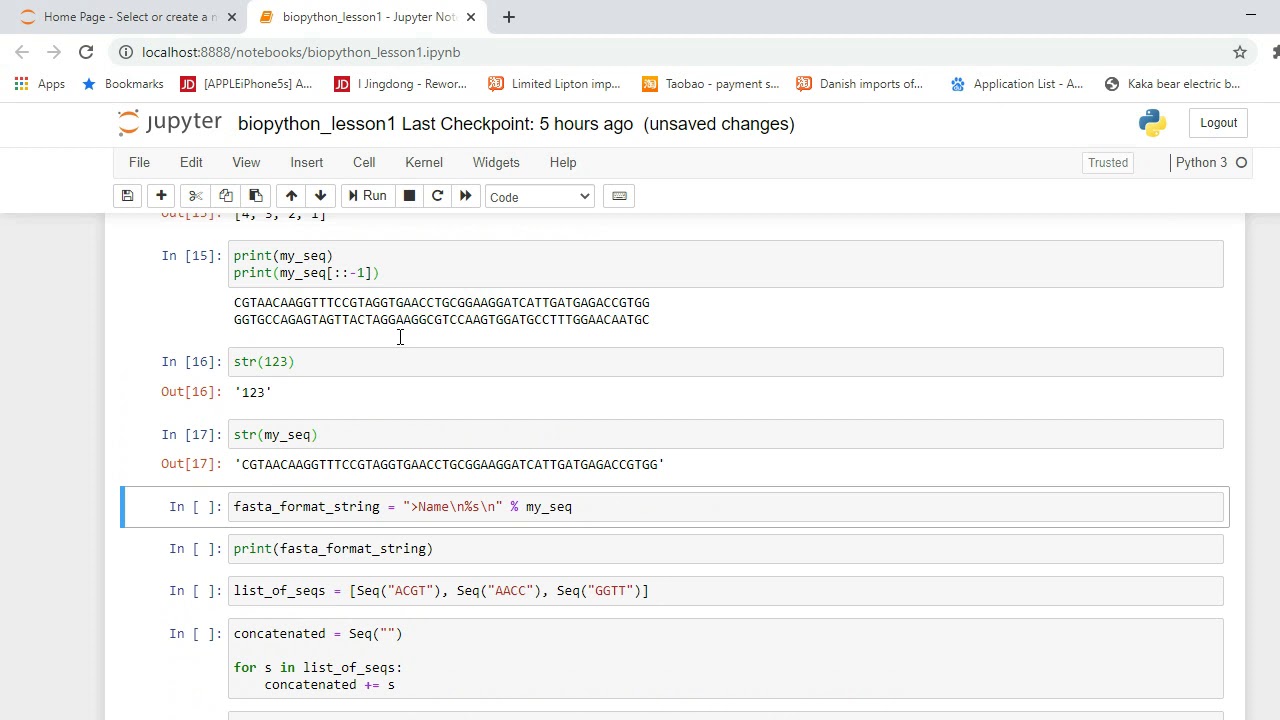 Biopython - Parsing and basic sequence editing - 2