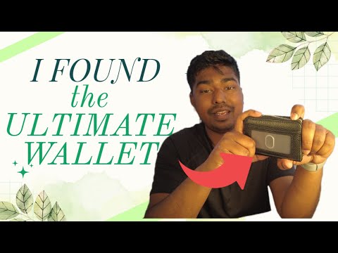 RFID Credit Card Holder, Small Leather Zipper Card Case Wallet with Removable Keychain ID Window