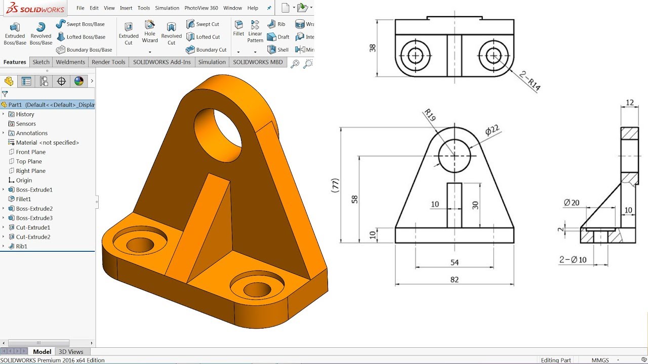 SolidWorks Tutorial for beginners Exercise 28