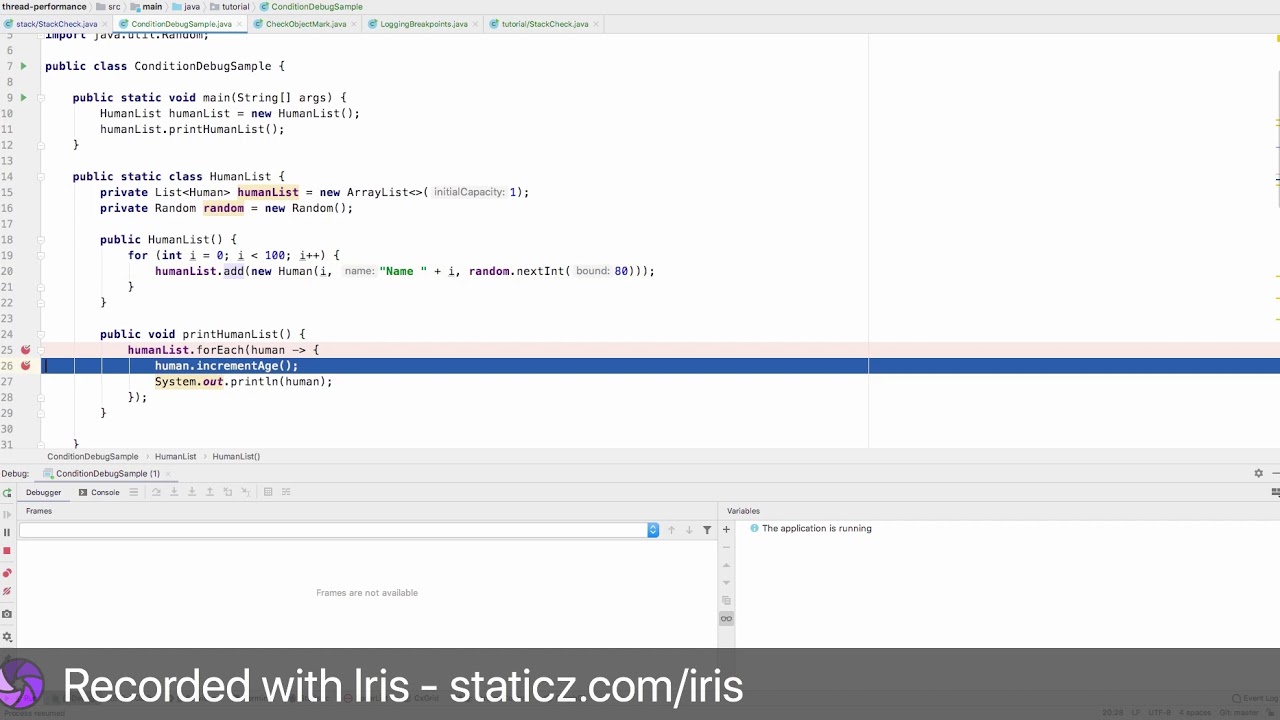 InteliJ IDEA conditional debugging.