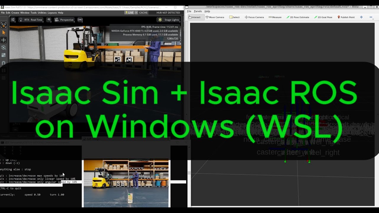 Install Isaac Sim 5.1.0 + Isaac ROS 3.2 on Windows (WSL)