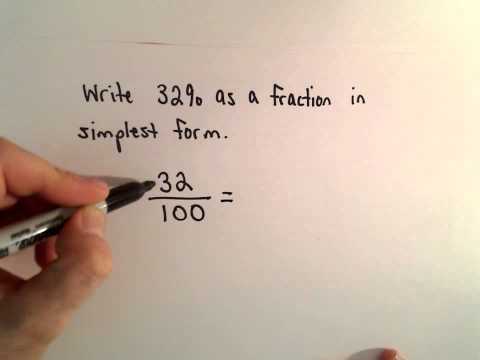 Writing a Percent as a Fraction in Reduced Form