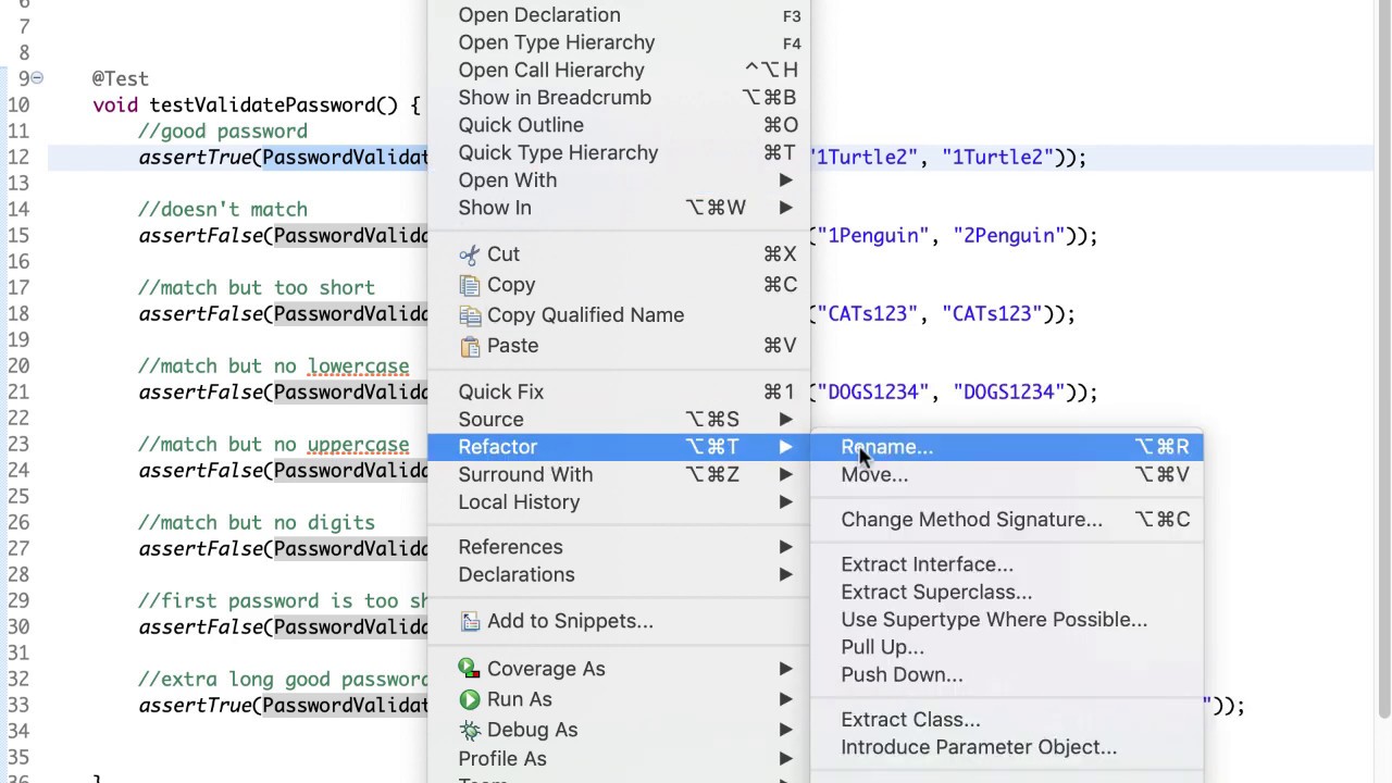 Change A Variable Name in Eclipse Quickly